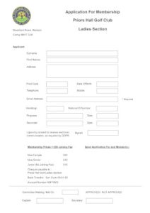 Membership – Priors Hall Golf Club