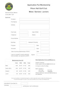 Membership – Priors Hall Golf Club